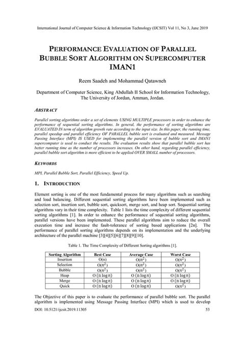 Performance Evaluation Of Parallel Bubble Sort Algorithm On