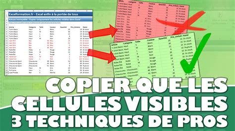 Astuce Incroyable Copier Uniquement Les Cellules Visibles Dans Excel Excel Formation