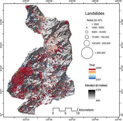 Multi Temporal Landslide Inventory Of Wenchuan China From 2009 Till Download Scientific