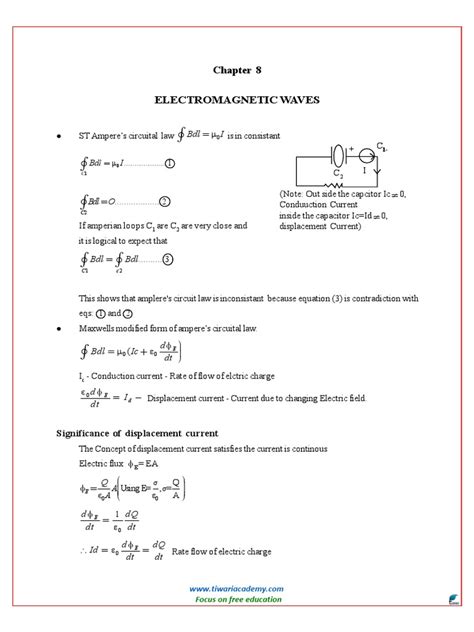 12 Physics Revision Notes Chapter 8 Pdf Electromagnetic Radiation