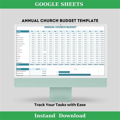 Annual Church Budget Template Church Finance Planner Expense And Donation Tracker Ministry