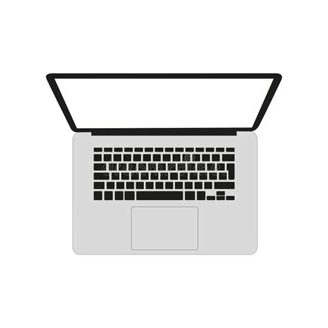 Laptop Vector Illustration Top View Computer Pc Device Display