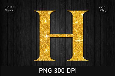 Gold Shiny Glitter Alphabet H Clipart Graphic By Rizu Designs Creative Fabrica