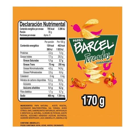 Papas Fritas Barcel Toreadas Sabor Chile Habanero 170 G Bodega