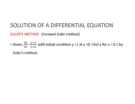 Differential Equations Methods Forward Euler And Taylor Series 3 Studocu