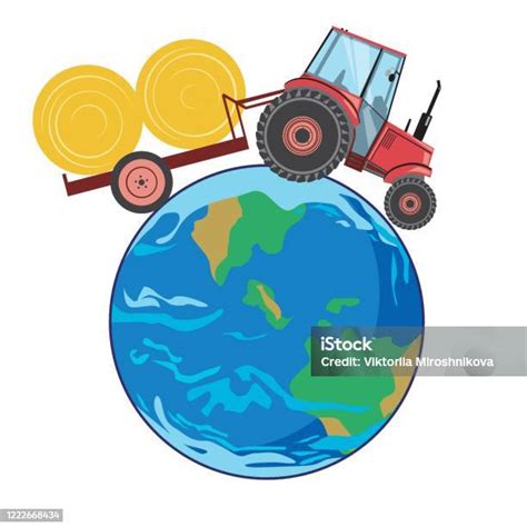 수확 트랙터와 행성 지구 는 세계에서 환경 친화적 인 농업의 개념으로 중농기계와 국제화 플랫 벡터 스톡 일러스트 0명에 대한 스톡 벡터 아트 및 기타 이미지 Istock