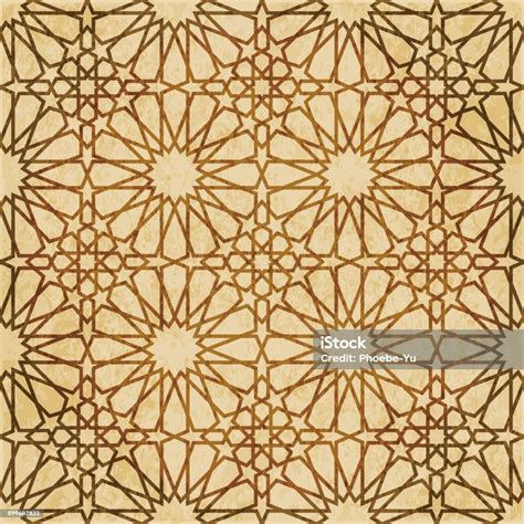레트로 브라운 이슬람 완벽 한 기하학 패턴 배경 동부 스타일 장식 이슬람교에 대한 스톡 벡터 아트 및 기타 이미지 이슬람교