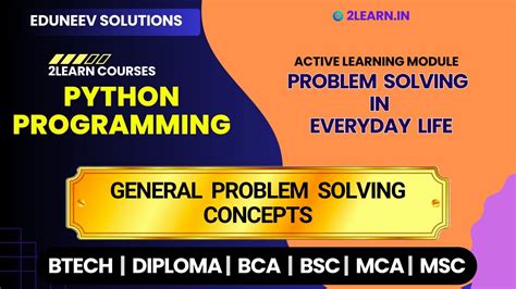Problem Solving In Everyday Life General Problem Solving Concepts Python Programming Youtube