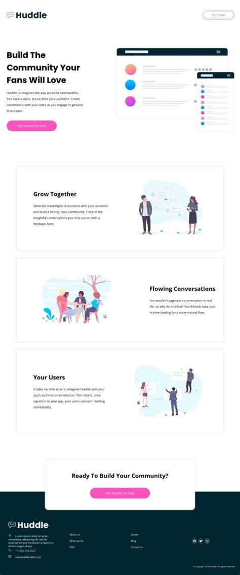 Frontend Mentor Huddle Landing Page Using Html And Css Coding