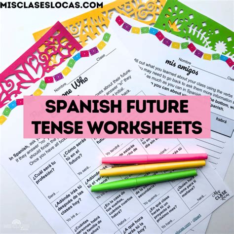 Simple Spanish Future Tense Practice Worksheets Mis Clases Locas