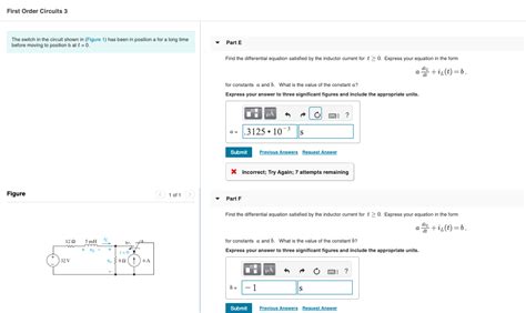 Solved First Order Circuits The Switch In The Circuit Chegg