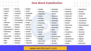 One Word Substitution Word Coach