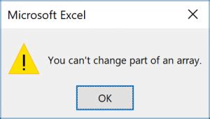 5 Fixes To Resolve You Cannot Change Part Of An Array Excel Error