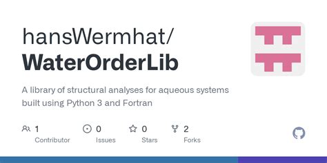 GitHub HansWermhat WaterOrderLib A Library Of Structural Analyses For Aqueous Systems Built
