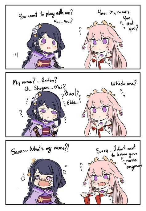 Raiden Shogun And Yae Miko Genshin Impact Drawn By Sesield Danbooru