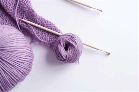 Premium Ai Image Purple Thread Knitting Tools Generate Ai
