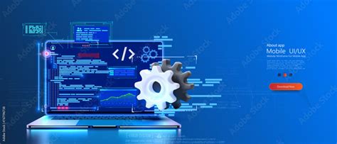 Photo And Art Print An Open Laptop Displaying Advanced Code And