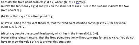 Solved Consider The Fixed Point Problem Gx X Where Gx 1