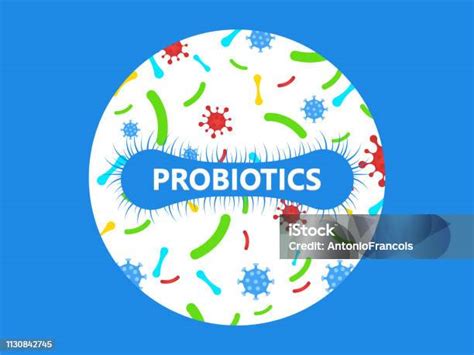 Probiotics 박테리아 벡터 로고입니다 프리 바이오 틱 유산 균 벡터 아이콘 디자인 우유 제품에 대 한 로고 또는 벡터 기호 개념 유산 균 Probiotic 박테리아를