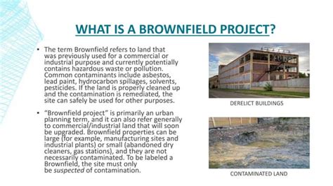 Brownfield Project By Shrikant Pptx Developmental Sites Real Estate