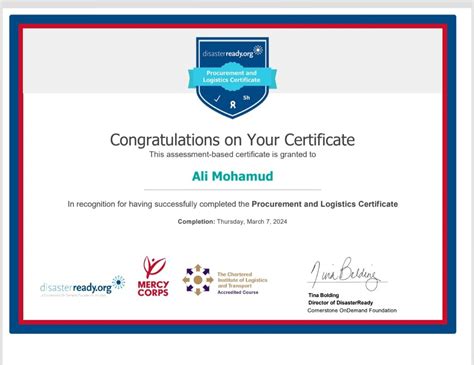 Ali Mohamud On Linkedin I Recently Completed The Online Certificate In Procurement And Logistics…