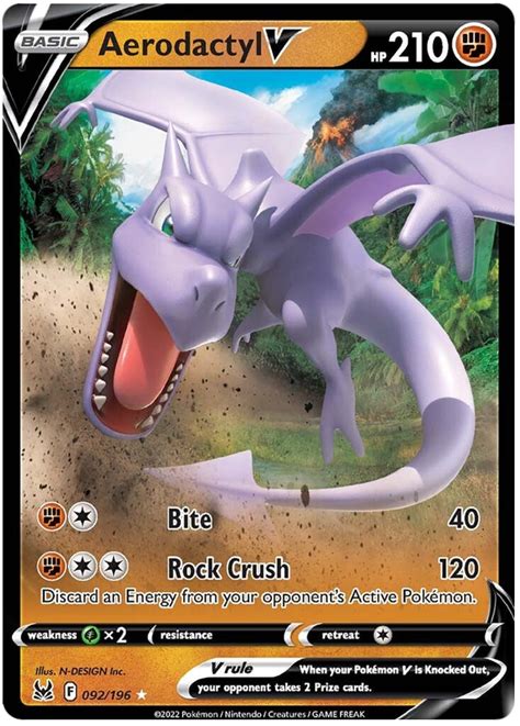 Aerodactyl V Lost Origin 92 Pokemon Card