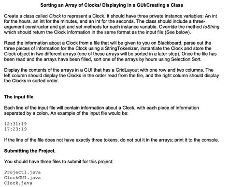 Solved List Of Clocks Create A Class Called ClockNode Which Chegg
