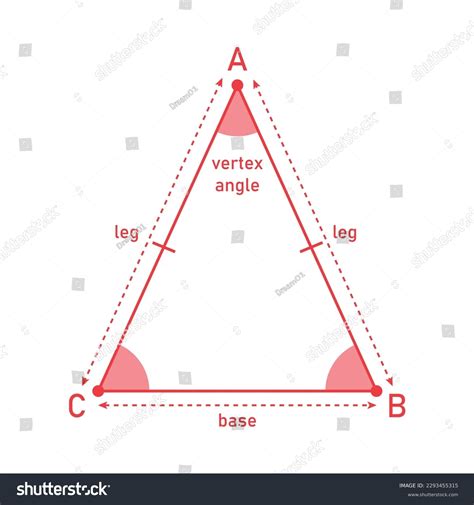 Isosceles Triangle Shape Geometry Mathematics Resources Stock Vector
