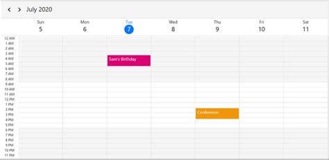 Day And Week Views In Wpf Scheduler Control Syncfusion