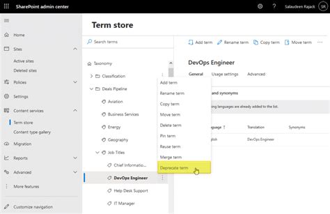 Sharepoint Online How To Deprecate A Managed Metadata Term In Term Store Using Powershell