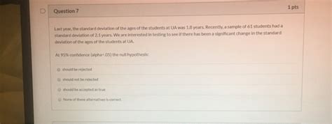 Solved Pts Question Last Year The Standard Deviation Of Chegg