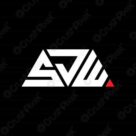 SJW Triangle Letter Logo Design With Triangle Shape SJW Triangle Stock Vector