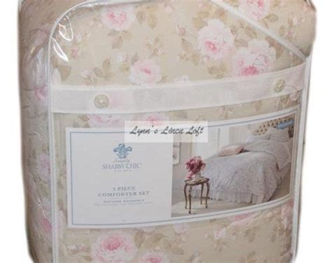 Simply Shabby Chic Bella Misty Blue Floral Roses Queen Comforter Set Pink Cotton New Etsy