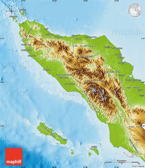 Physical Map Of Aceh