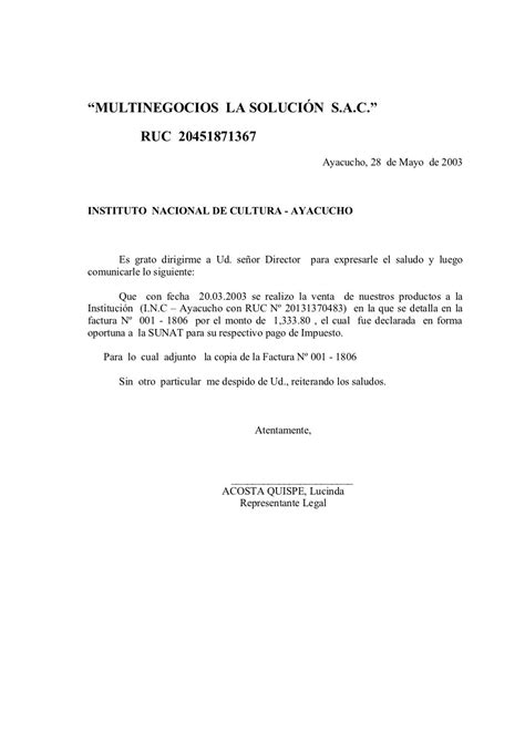 Modelo Carta Sunat Images