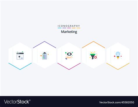 Marketing 25 Flat Icon Pack Including Bulb Sort Vector Image