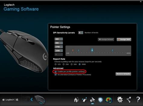 Setting Different Dpis For Gaming Mouse Profiles Using Logitech Gaming