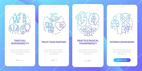 Premium Vector Fixing Struggling Relationship Blue Gradient Onboarding Mobile App Screen