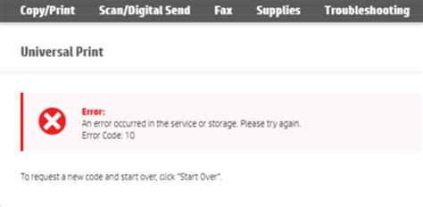 Hp Enterprise Hp Managed Printers Error Code 10 When Installing Microsoft Universal Print