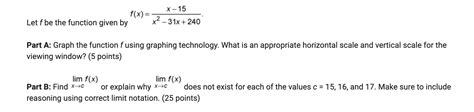 Solved Let F Be The Function Given By F X X2−31x 240x−15
