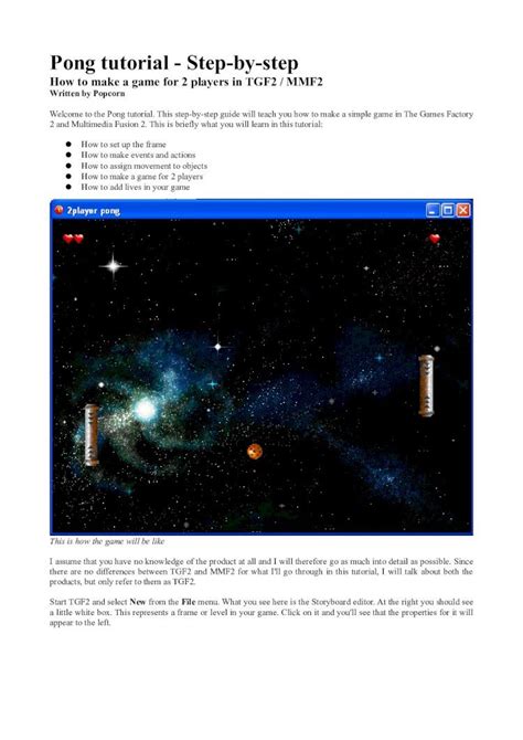 Pdf Pong Tutorial Step By Step Dokumentips