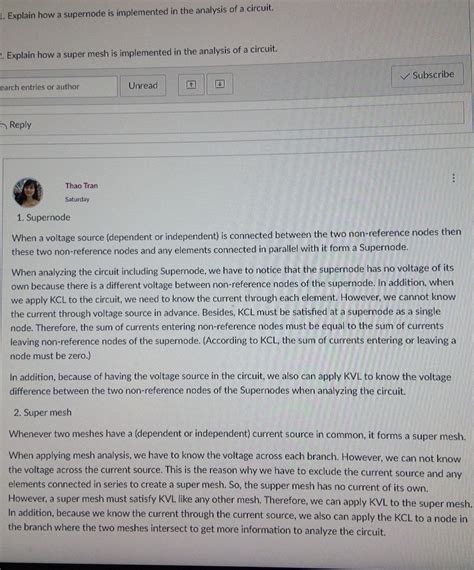 Solved How 1 Explain How A Supernode Is Implemented In The