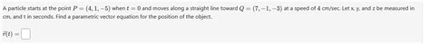 Solved A Particle Starts At The Point When And Moves Along A Chegg