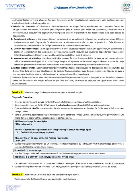 Création Dun Dockerfile Création Dun Dockerfile Les Images Docker