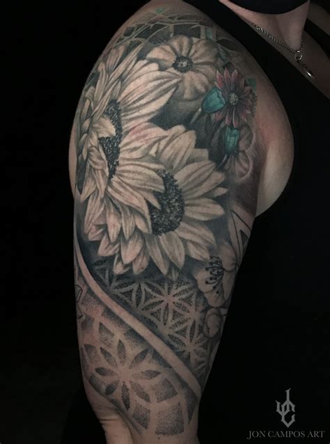 Flower Half Sleeve Tattoo Drawings