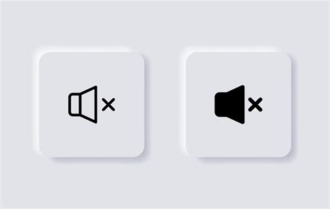 음소거 아이콘 음소거 버튼 또는 Neumorphic 스타일 Ui Ux 앱 아이콘에서 소리 볼륨 스피커 끄기 프리미엄 벡터