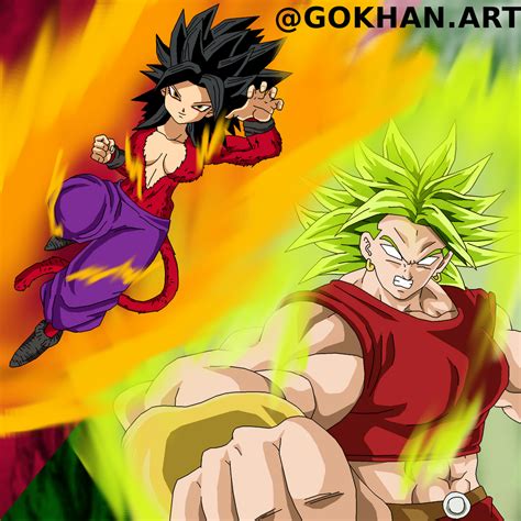 Kalelssj And Caulifla Ssj4 By Gokhan Art On Deviantart