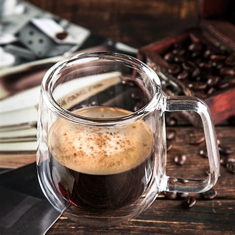 Handmade Double Wall Glass Coffee Milk Tea Mugs Fashion Clear Office Home Cup Heat Resistant