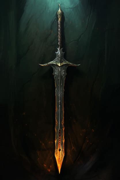 Premium Ai Image Shadow Blade Powerful Sword Dark Colors Simple Underdark