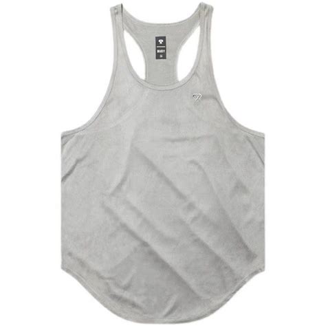M Grey Stringer Gym Singlet Workout Tank Tanktop Stringers Singlets